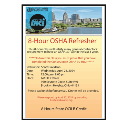 MAPIC | News And Events | 8-Hour OSHA Refresher